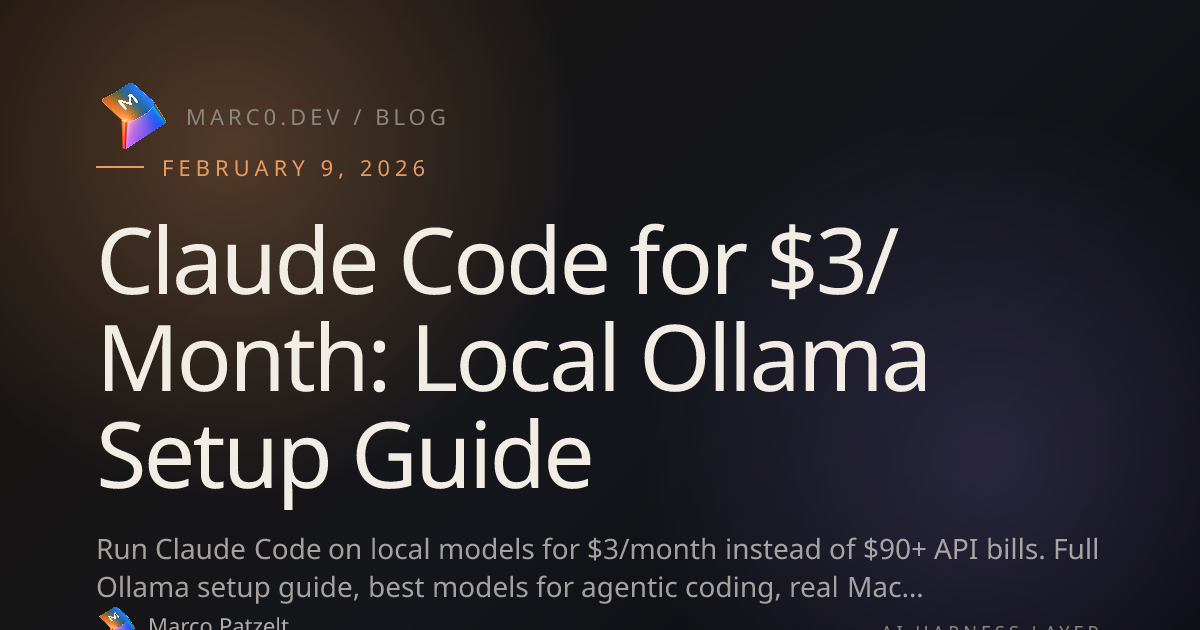 Claude Code for $3/Month: Local Ollama Setup Guide